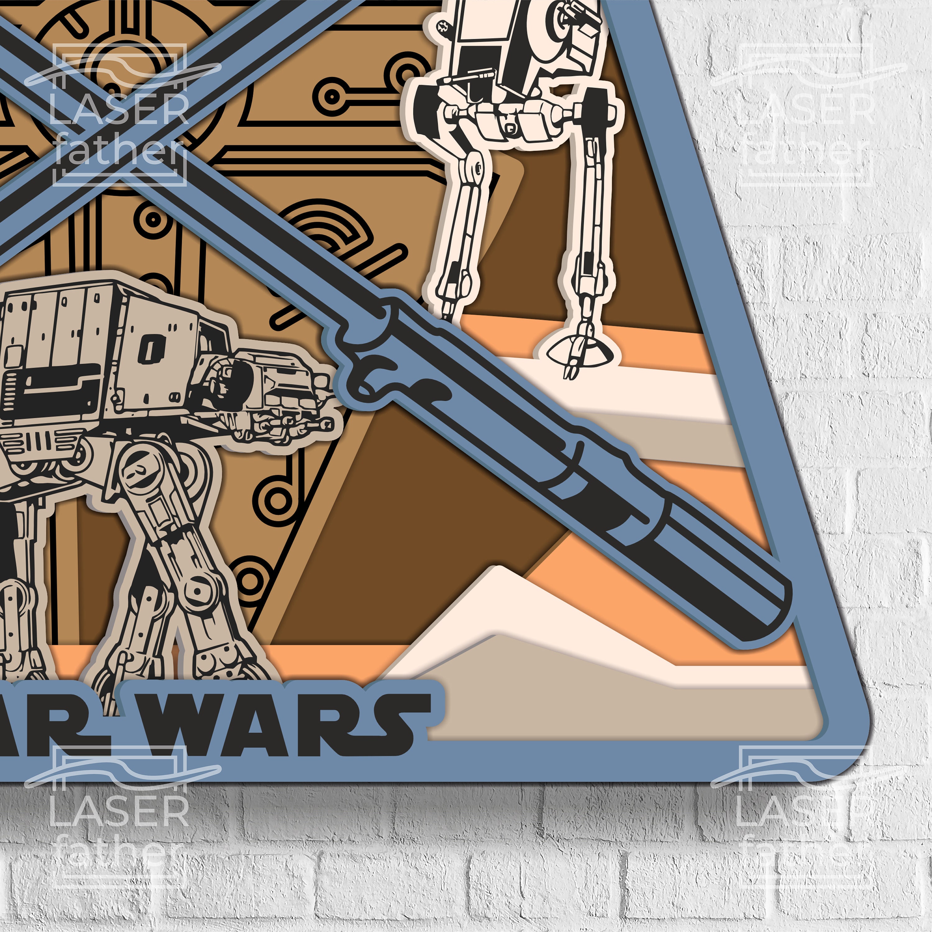 Star Wars Ship SVG, Multilayer Laser Cut, Glowforge Template, Papercut ...