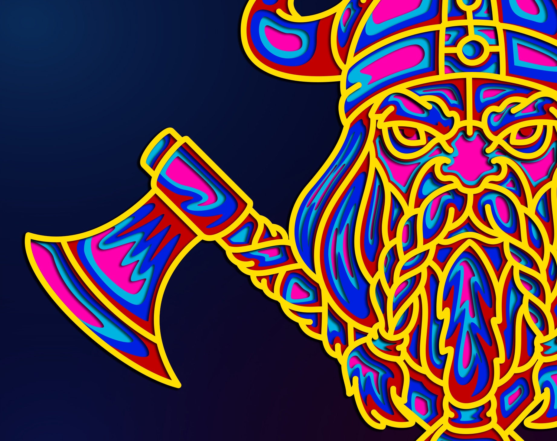 3D Viking Multilayer SVG Laser Cut File, Digital Download Files Png Ai ...