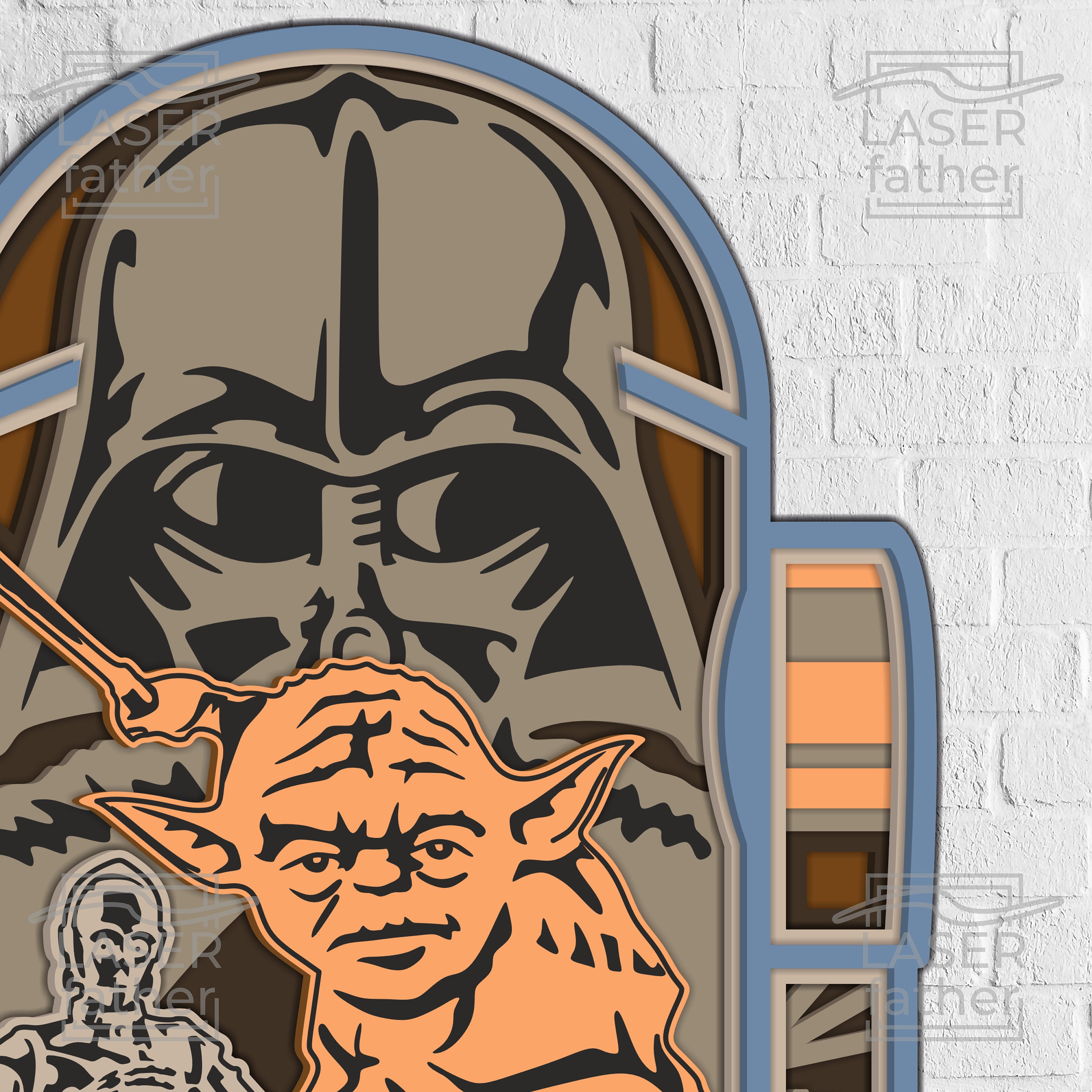 R2D2 SVG, Star Wars Droid, Darth Vader Laser Cut, Yoda, C3PO SVG ...
