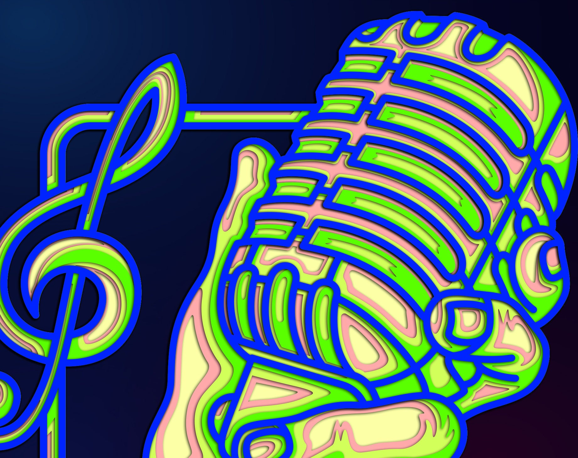 Multilayered Singer 3D SVG File, Instant Download Files Png Ai Cdr Dxf ...