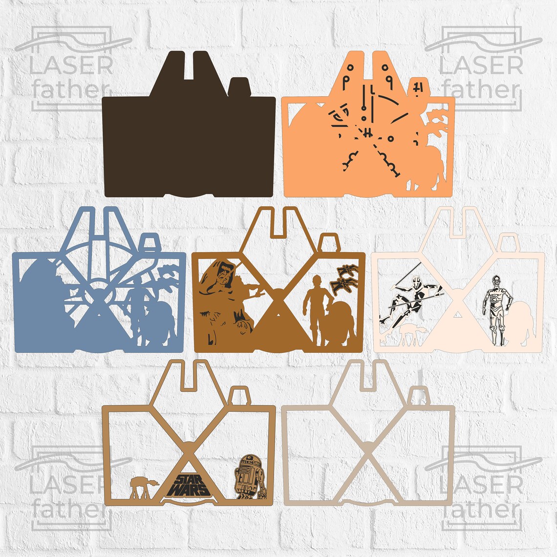 Millenium Falcon SVG, Star Wars Characters SVG, Multilayer Laser Cut ...