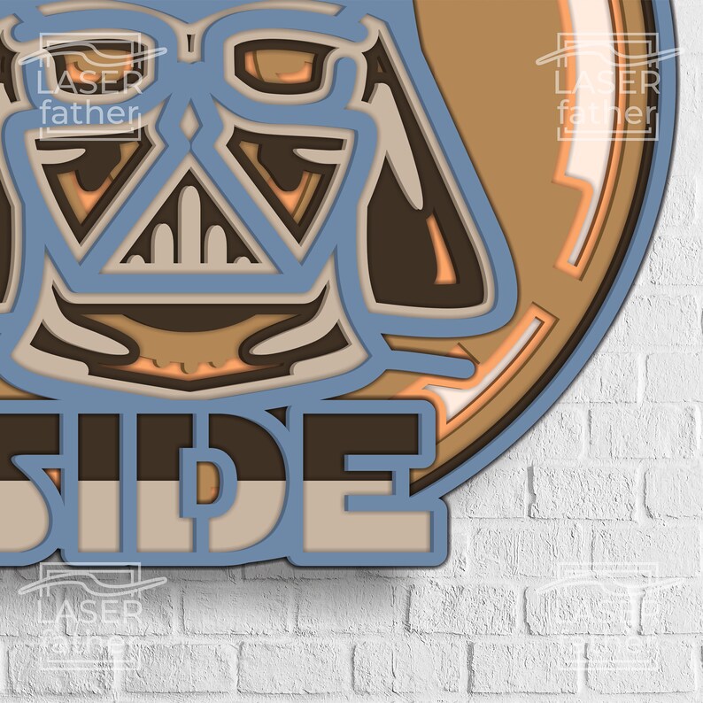 Dark Side SVG, Star Wars DXF, Darth Vader Laser Cut, Layered Wood ...