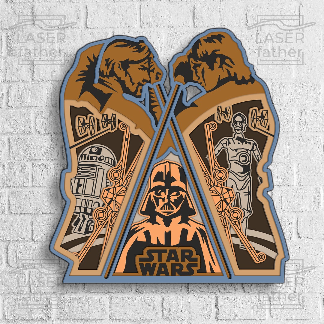 Kylo Ren SVG, Obi Wan Kenobi SVG, Wood Laser Cut, Star Wars Layered ...