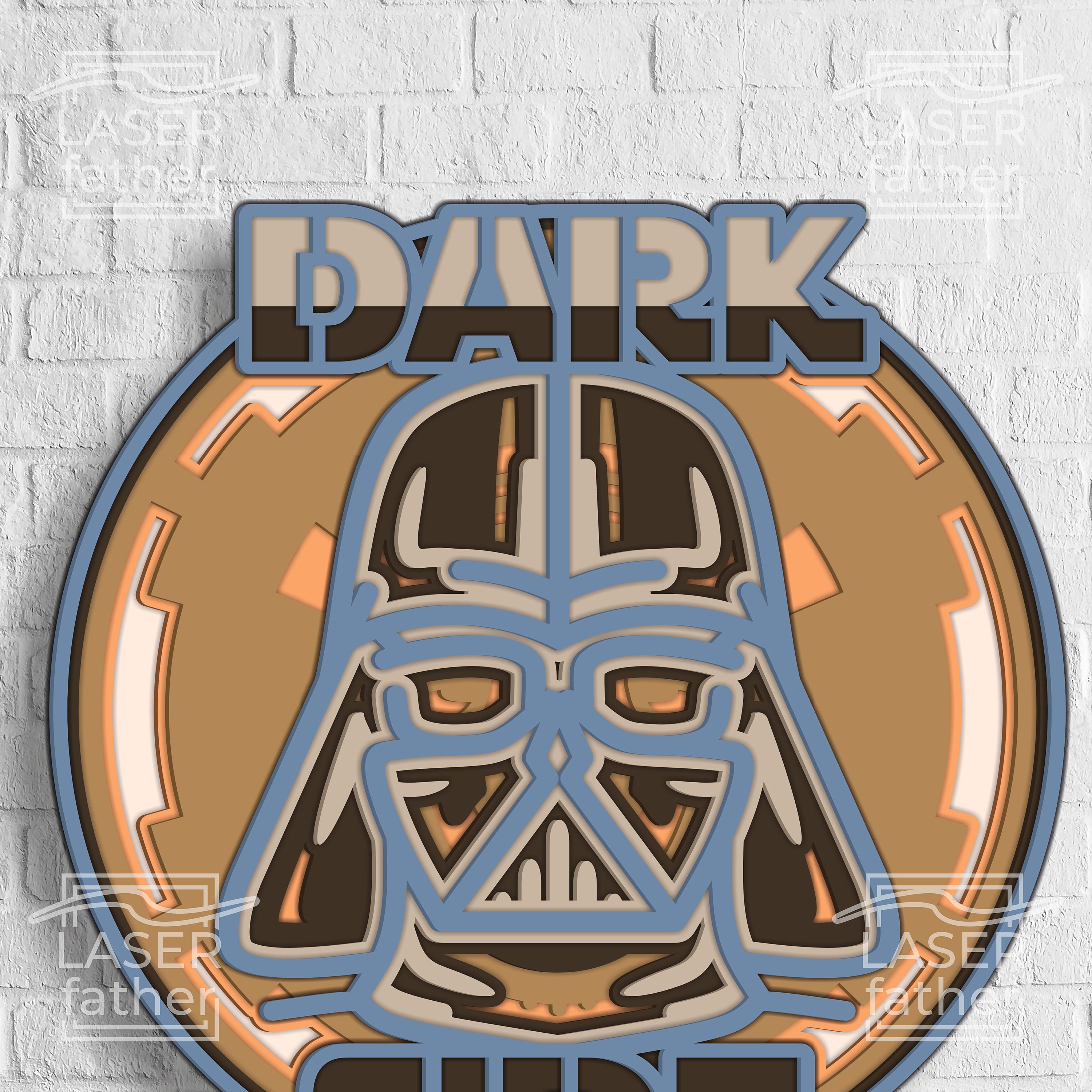Dark Side SVG, Star Wars DXF, Darth Vader Laser Cut, Layered Wood ...