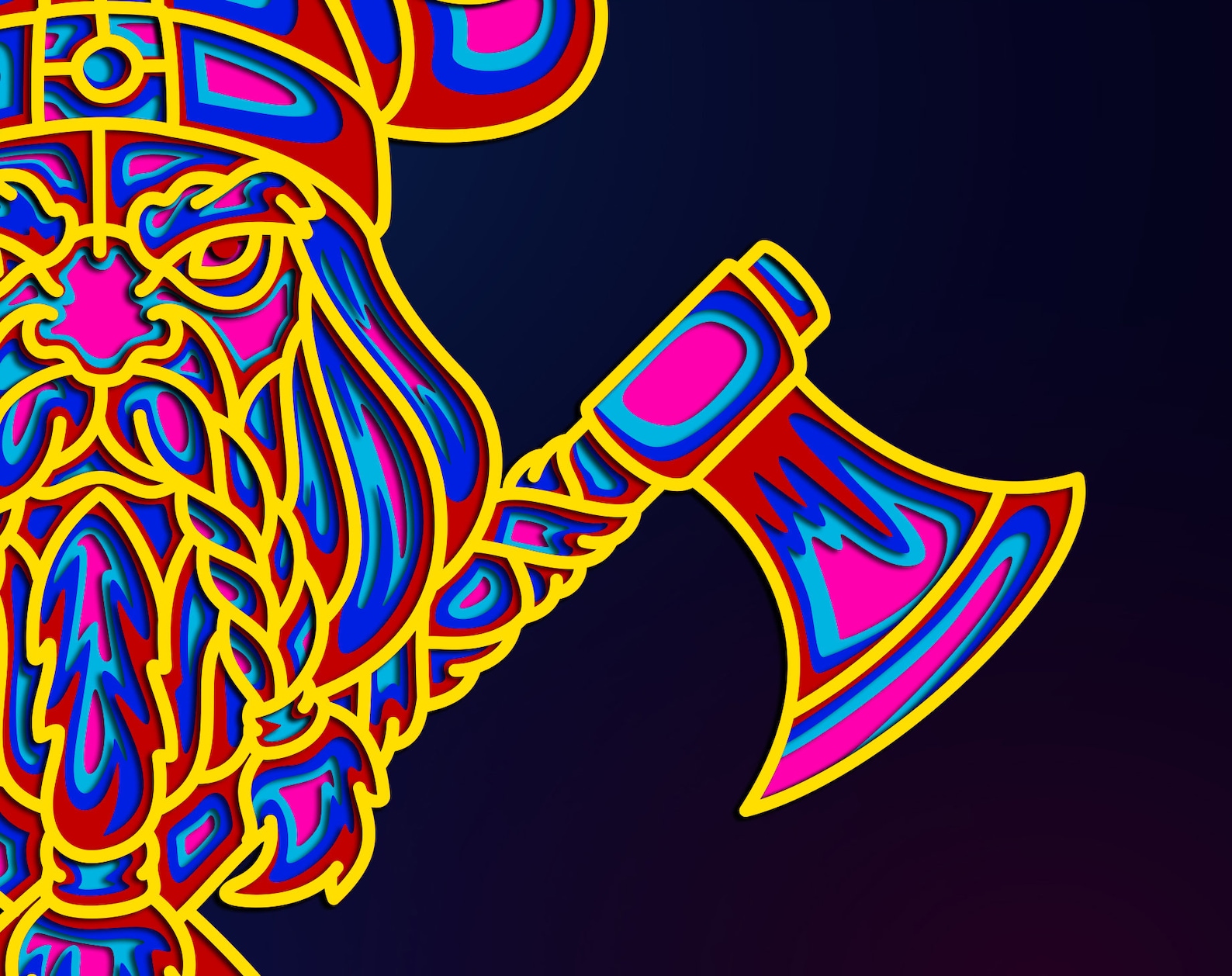 3D Viking Multilayer SVG Laser Cut File, Digital Download Files Png Ai ...