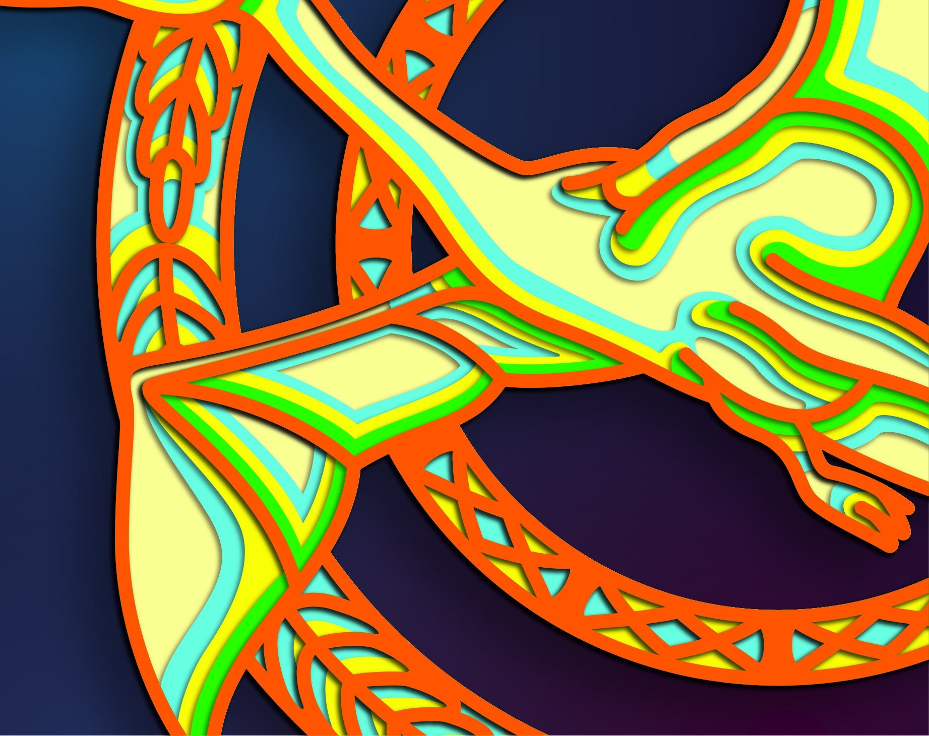 Pterodactyl 3D Layered SVG File, Digital Download Files Png Ai Cdr Dxf ...