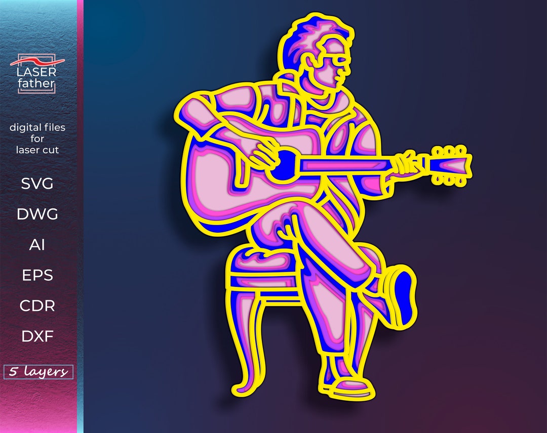 Musician 3D Layered SVG Laser Cut File, Craft Gift for Musician ...