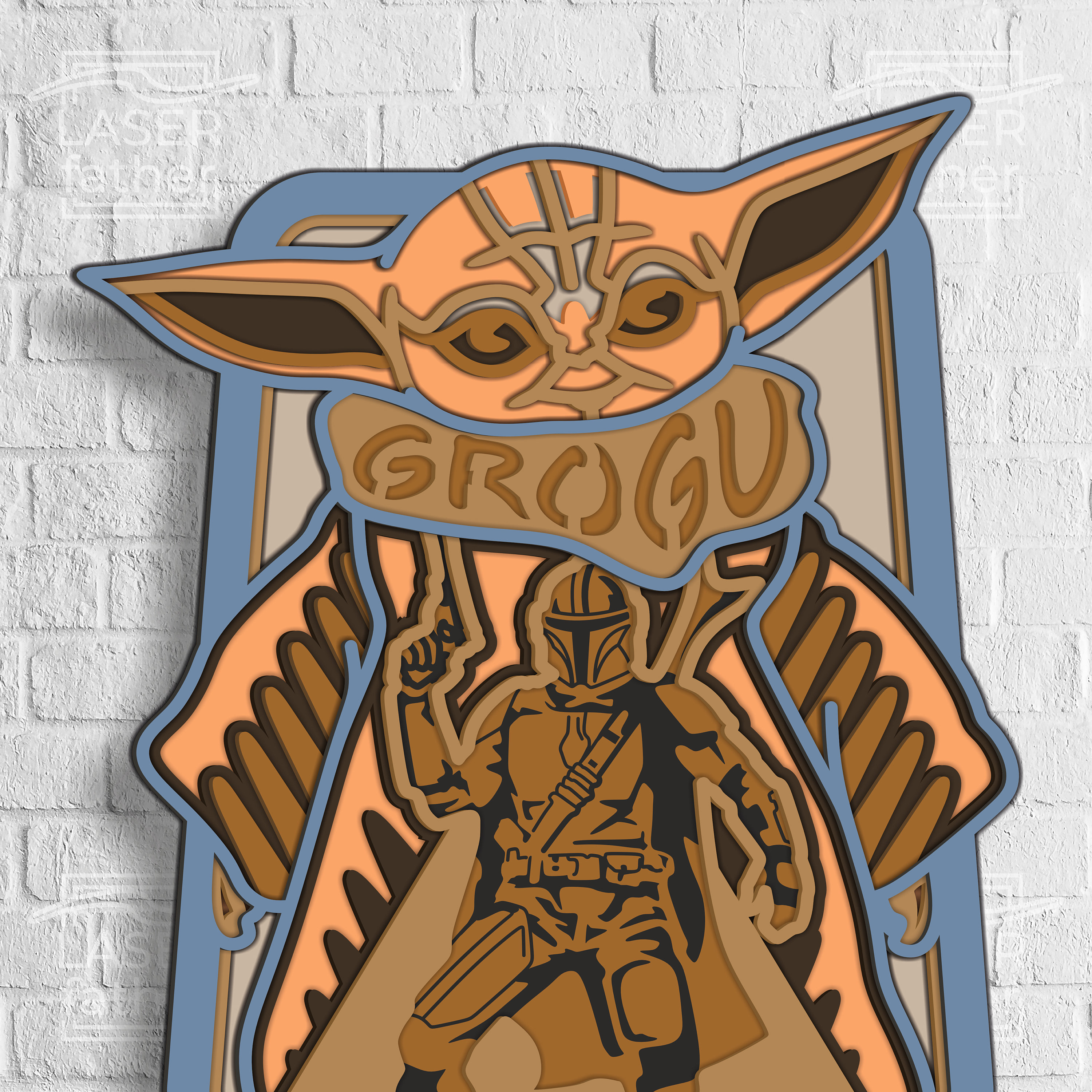 Grogu SVG, Laser Cutting Templates, Baby Yoda, Mandalorian SVG, Star ...