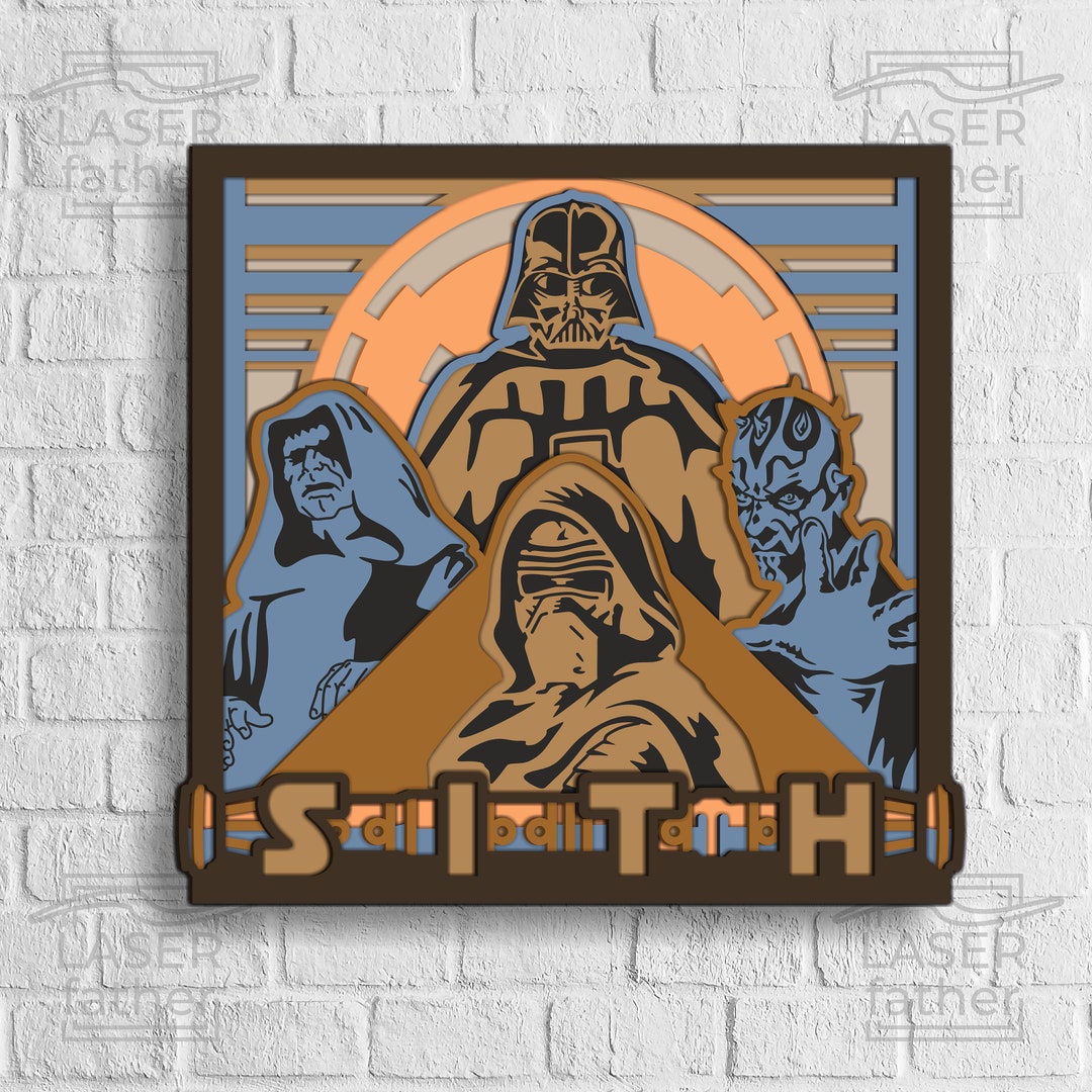 Sith SVG, Layered Papercut, Star Wars Shadow Box, Wood Laser Cut Files ...