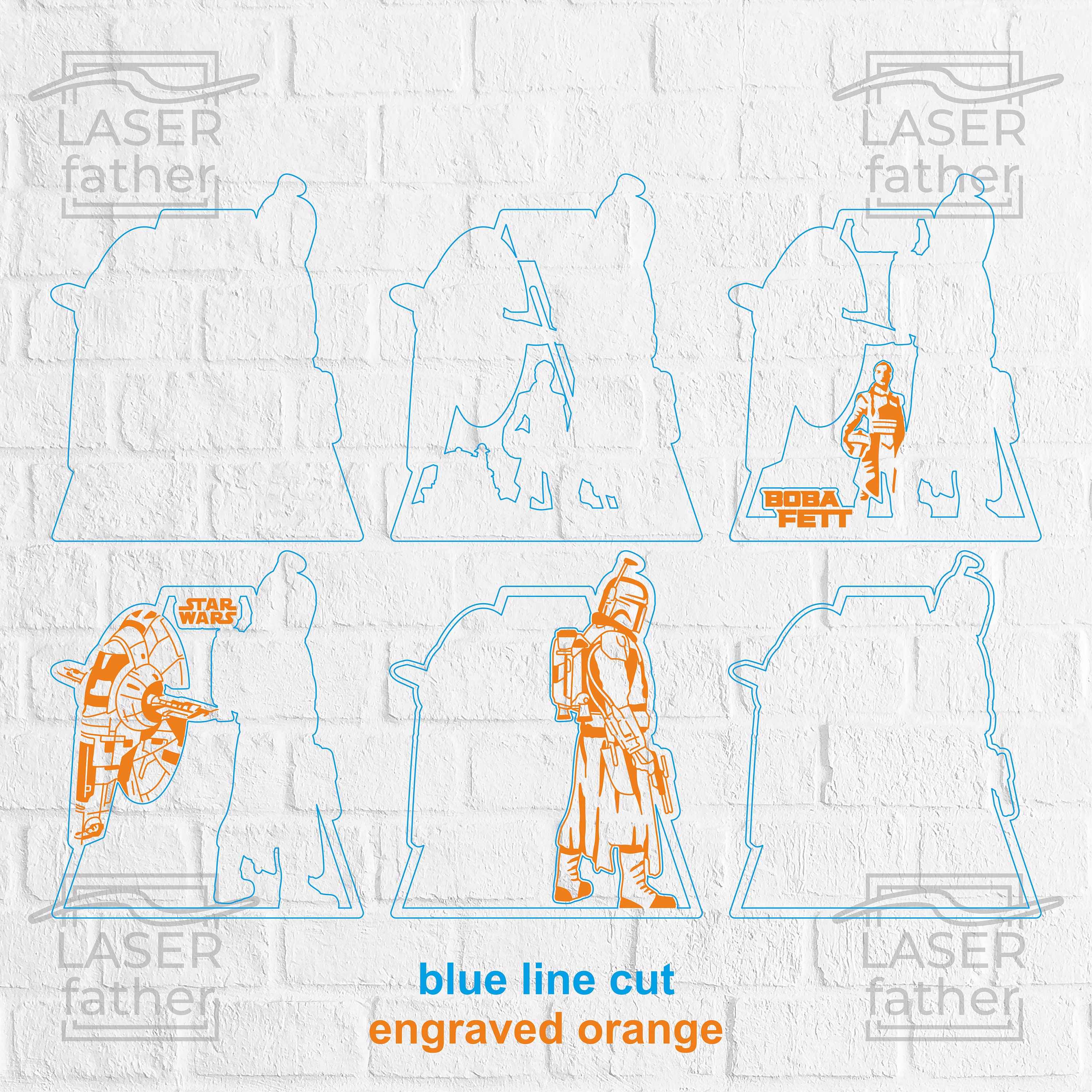 Boba Fett SVG, Laser Engraving Design, Star Wars Layered, Cricut ...