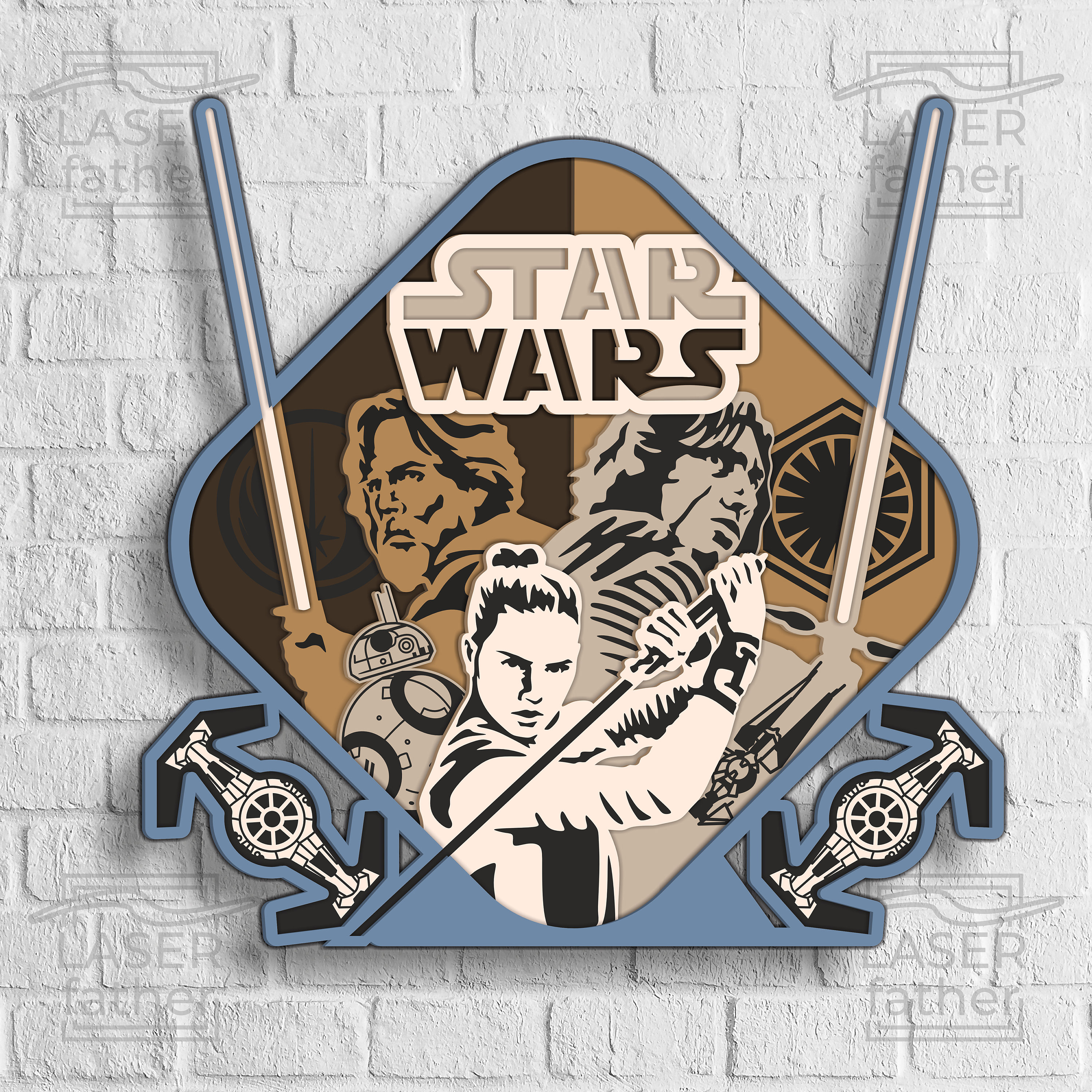 Star Wars SVG, Plywood Laser Cut, CNC Plasma Files, Layered Design ...