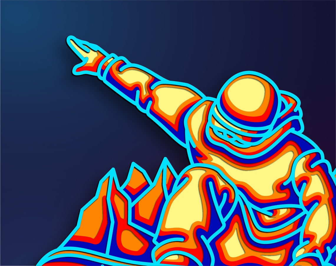 3D Snowboard SVG Layered Design, Digital Files Png Ai Cdr Dxf Dwg Eps ...