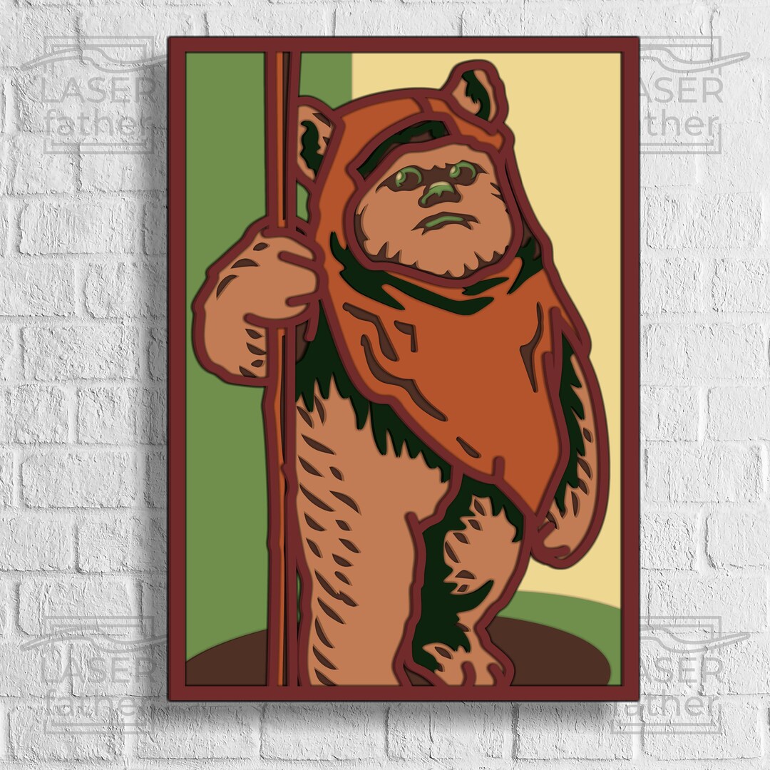 Wicket W. Warrick, Star Wars Character SVG, 3D Layered Designs, Wood ...