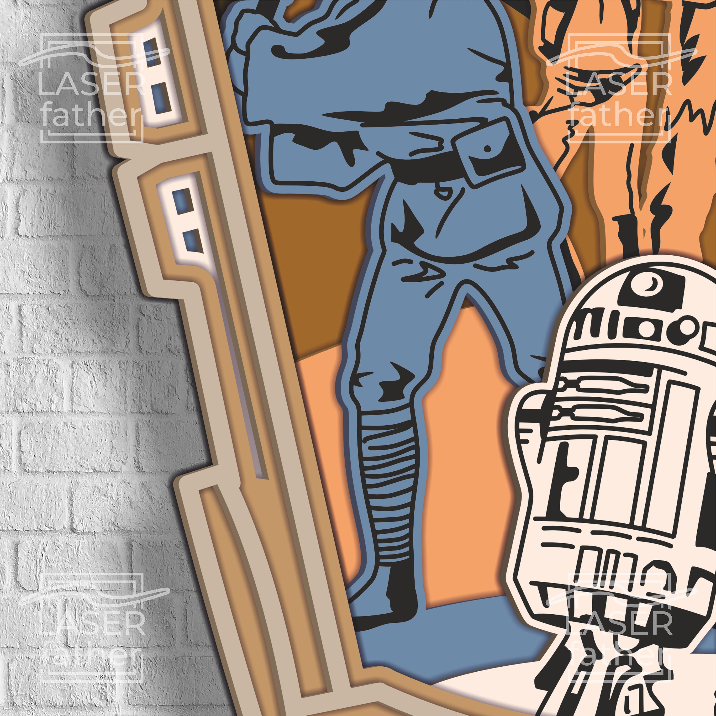 C3PO SVG, Star Wars Layered, Laser Cut Templates, Cricut Paper Craft ...