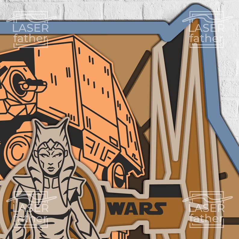 Ahsoka Tano SVG, Star Wars Layered, Wood Laser Cutting, At-at Walker ...