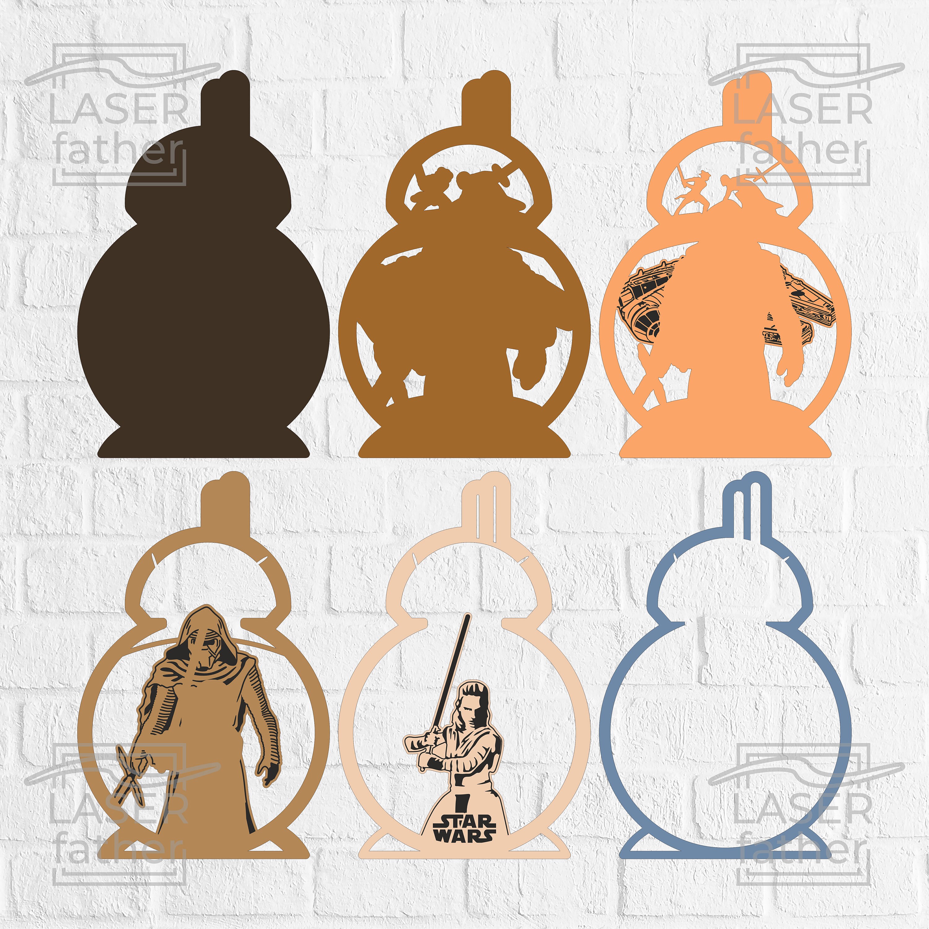BB8 Droid SVG, Star Wars Multilayer, Plywood Laser Cut, Cricut Paper ...