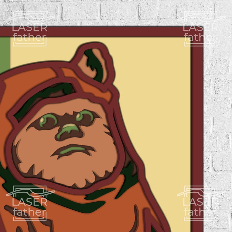 Wicket W. Warrick, Star Wars Character SVG, 3D Layered Designs, Wood ...