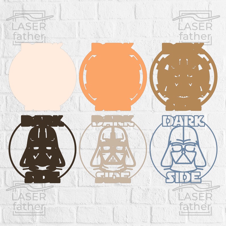 Dark Side SVG, Star Wars DXF, Darth Vader Laser Cut, Layered Wood ...
