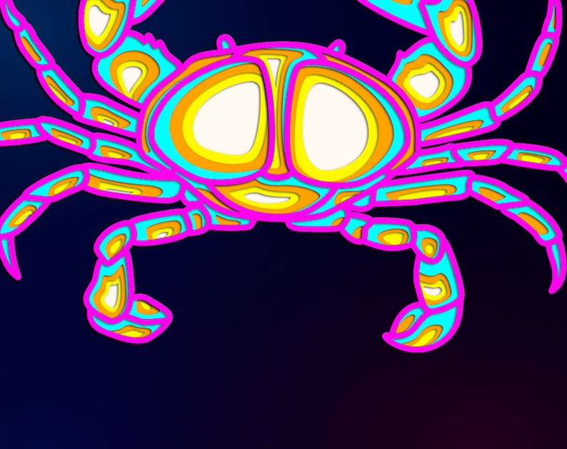 3D Multilayer Crab SVG File, Digital Download Files Png Ai Cdr Dxf Dwg ...