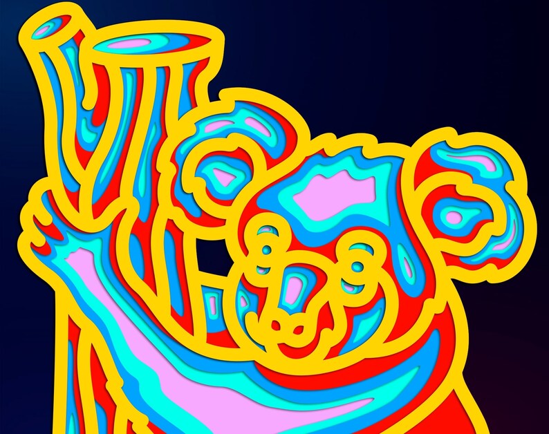3D Multilayer Koala SVG File, Digital Download Files Png Ai Cdr Dxf Dwg ...
