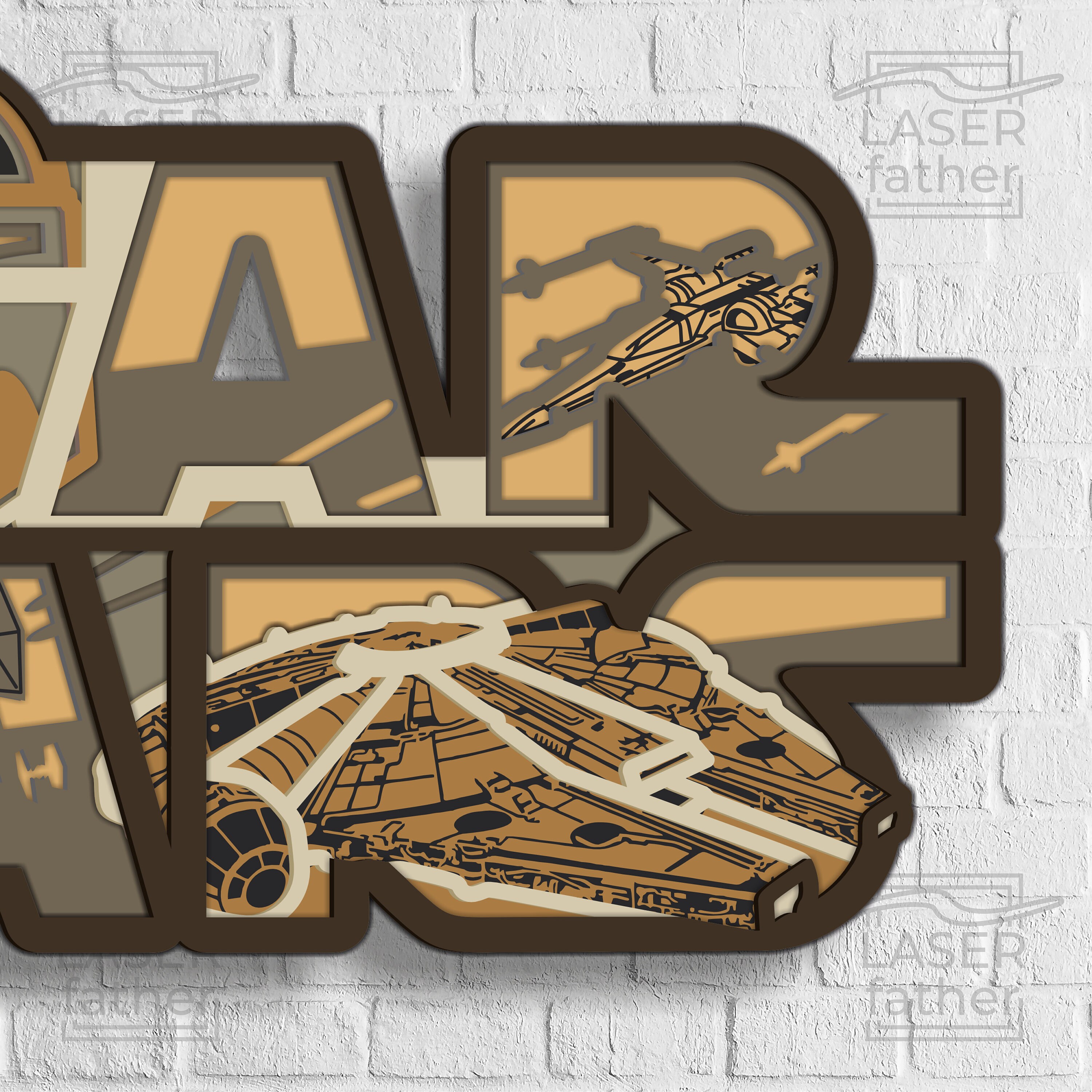 Star Wars Laser Cut Files, Layered SVG for Cricut, Instant Download ...