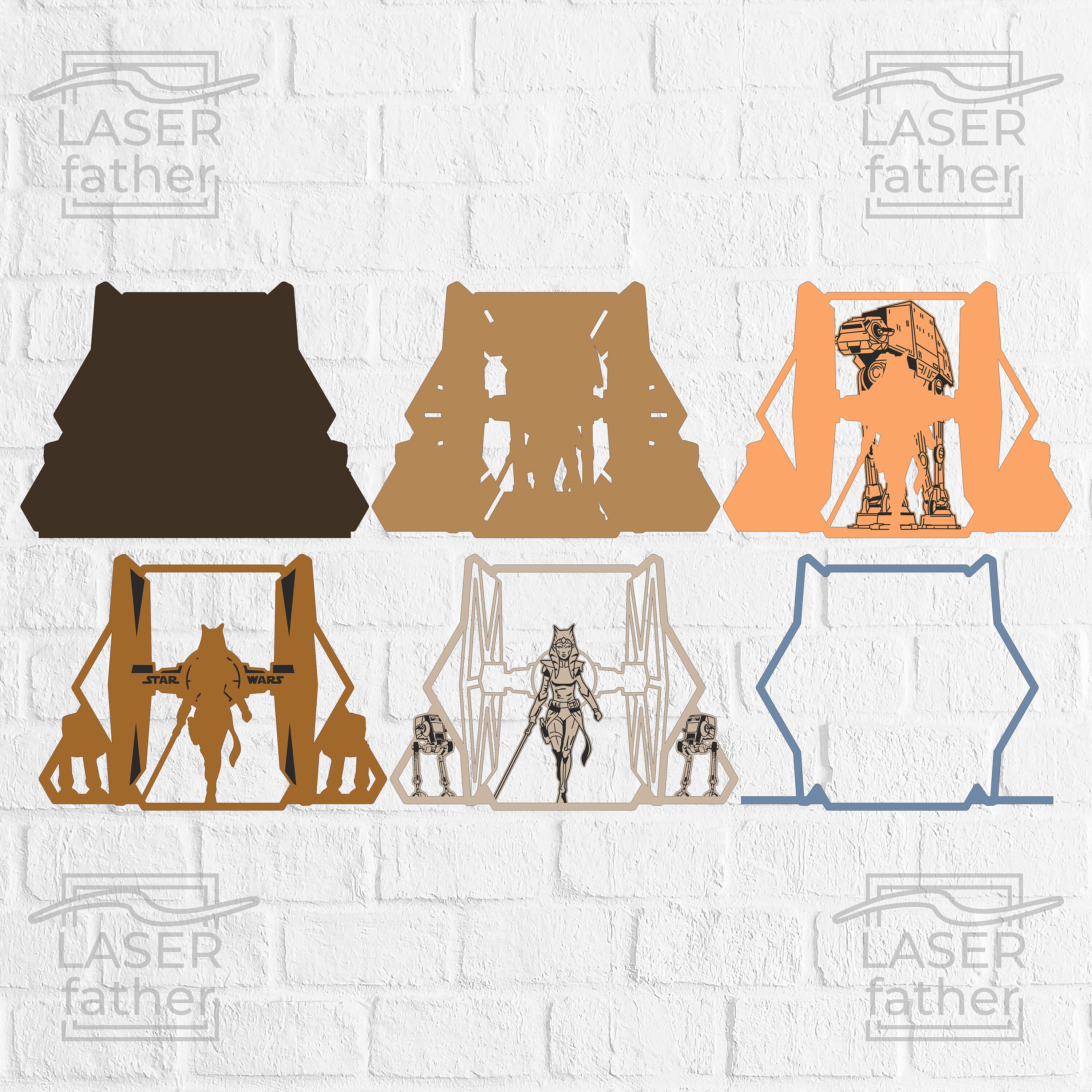 Ahsoka Tano SVG, Star Wars Layered, Wood Laser Cutting, At-at Walker ...