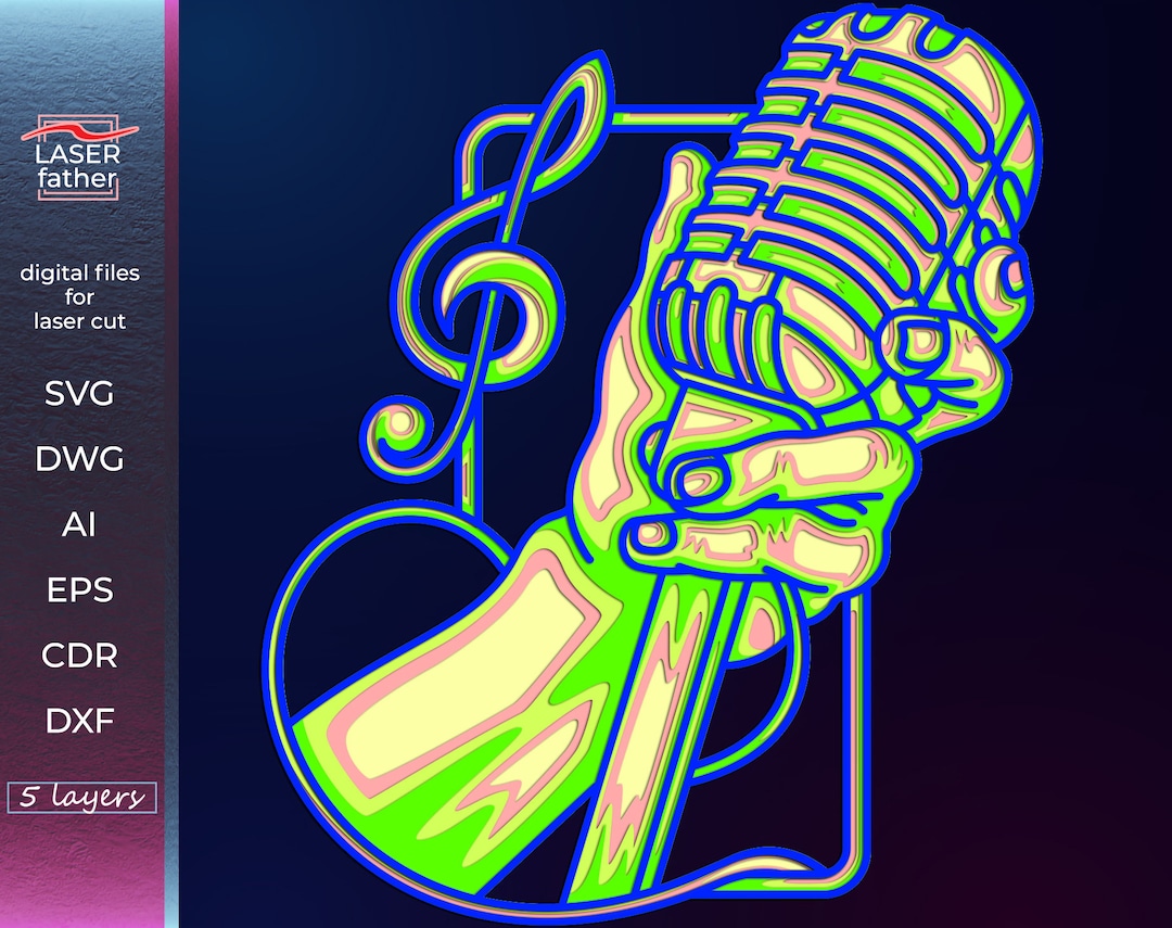 Multilayered Singer 3D SVG File, Instant Download Files Png Ai Cdr Dxf ...
