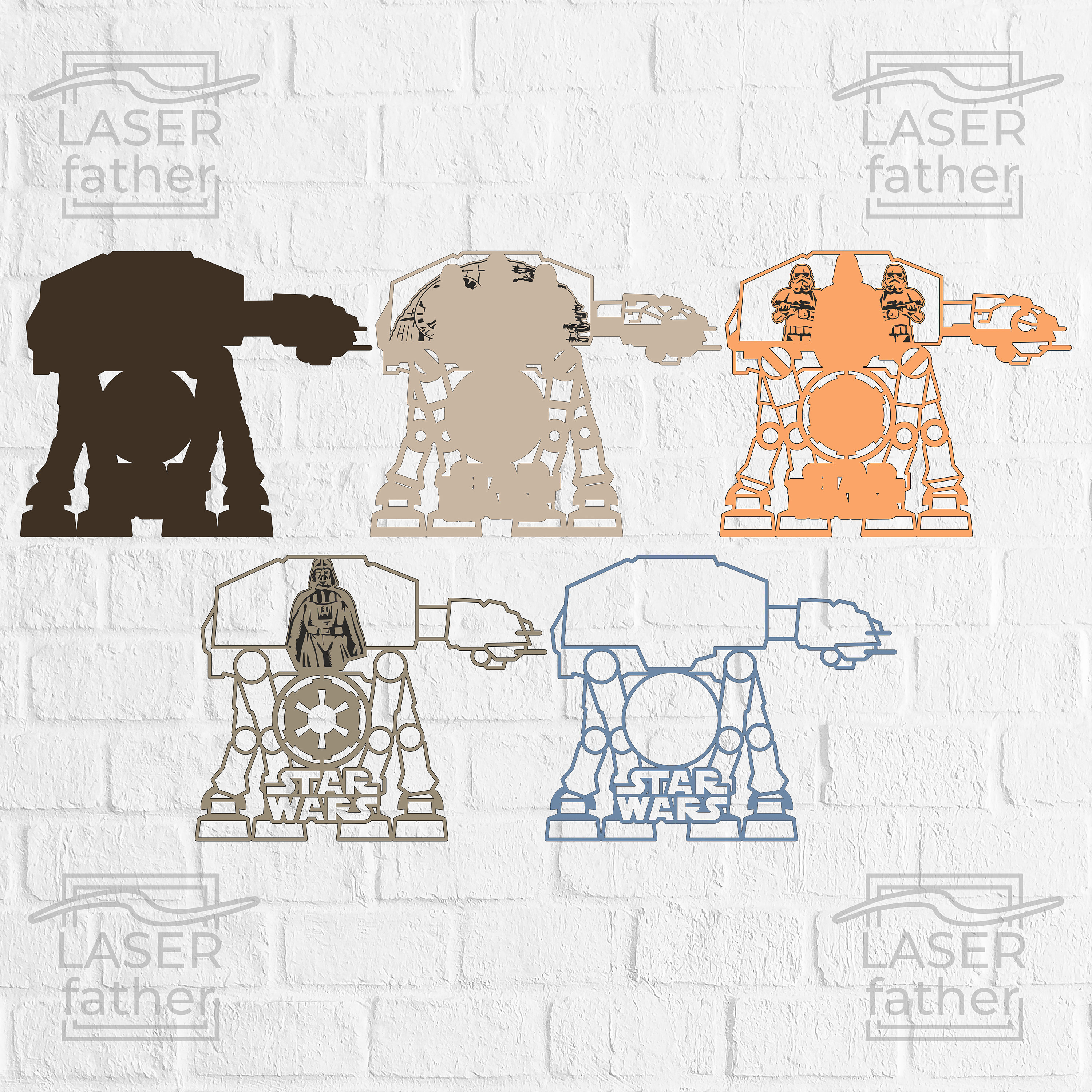 AT-AT Walker SVG, Star Wars Layered, Darth Vader Laser Cut ...