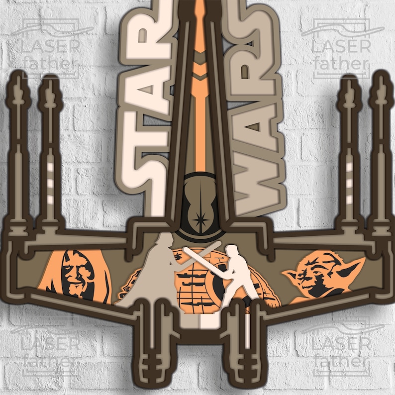 X Wing SVG, Jedi, Sith, Star Wars Laser Cut File, Multilayer Art ...