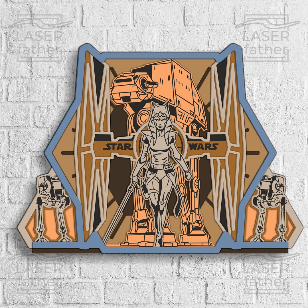 Ahsoka Tano SVG, Star Wars Layered, Wood Laser Cutting, At-at Walker ...