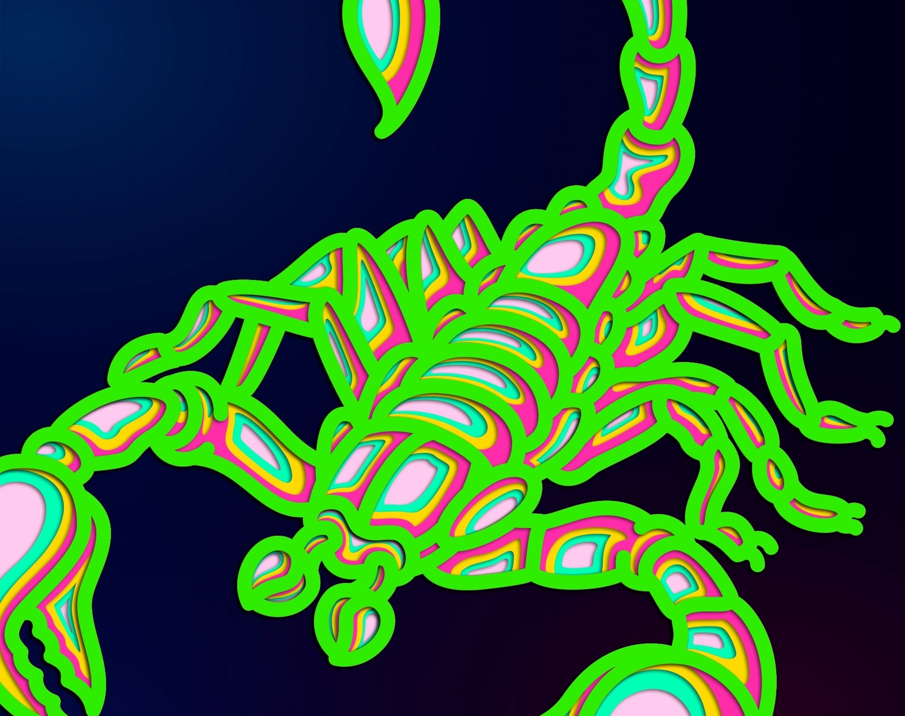 Scorpio 3D Layers SVG File, Instant Digital Download Png Ai Cdr Dxf Dwg ...