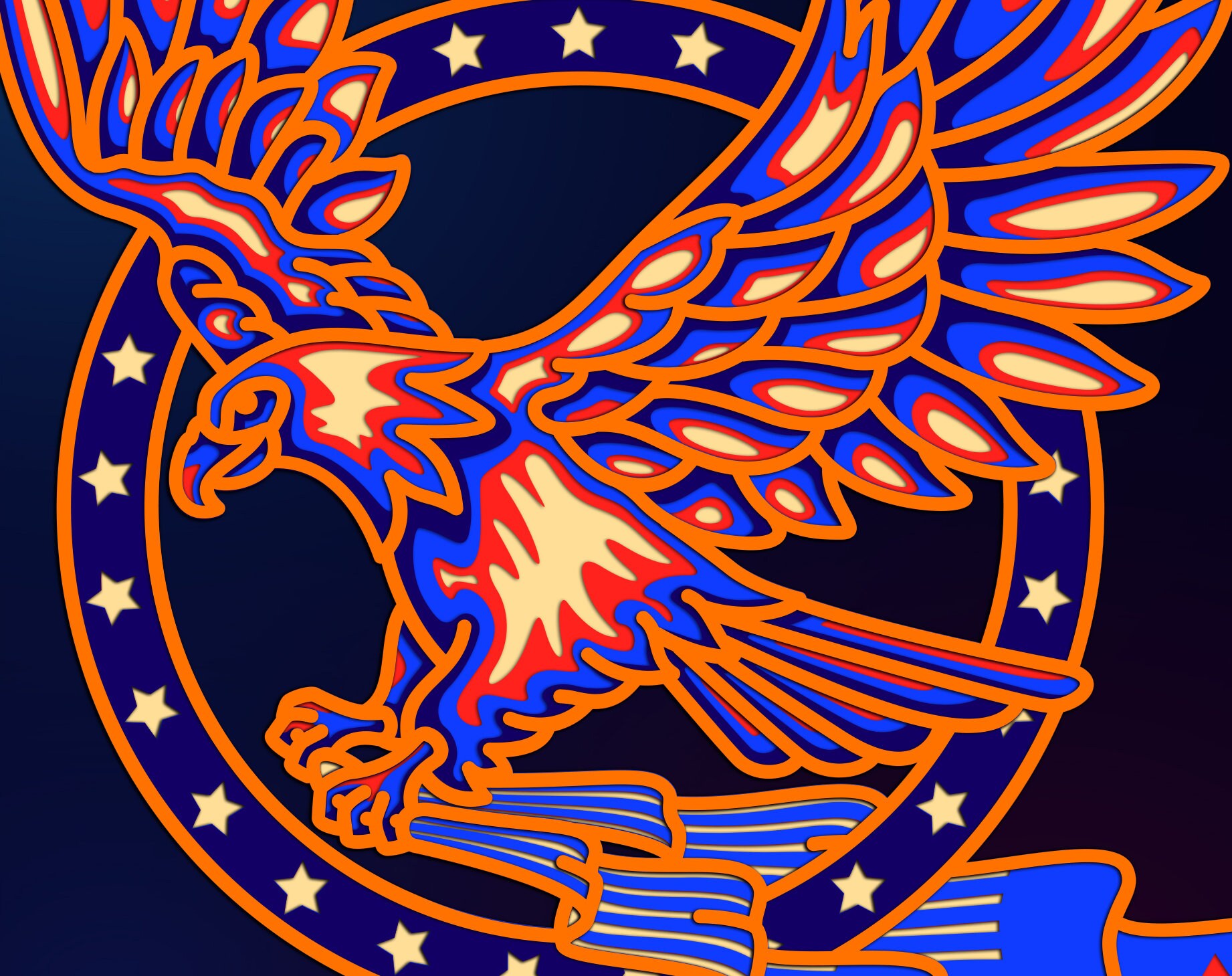 3D Eagle Layers SVG File Instant Download Files Png Ai Cdr - Etsy