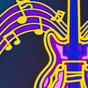 Jazz Guitar 3D Layered SVG Laser Cut File, Instant Download Files Png ...