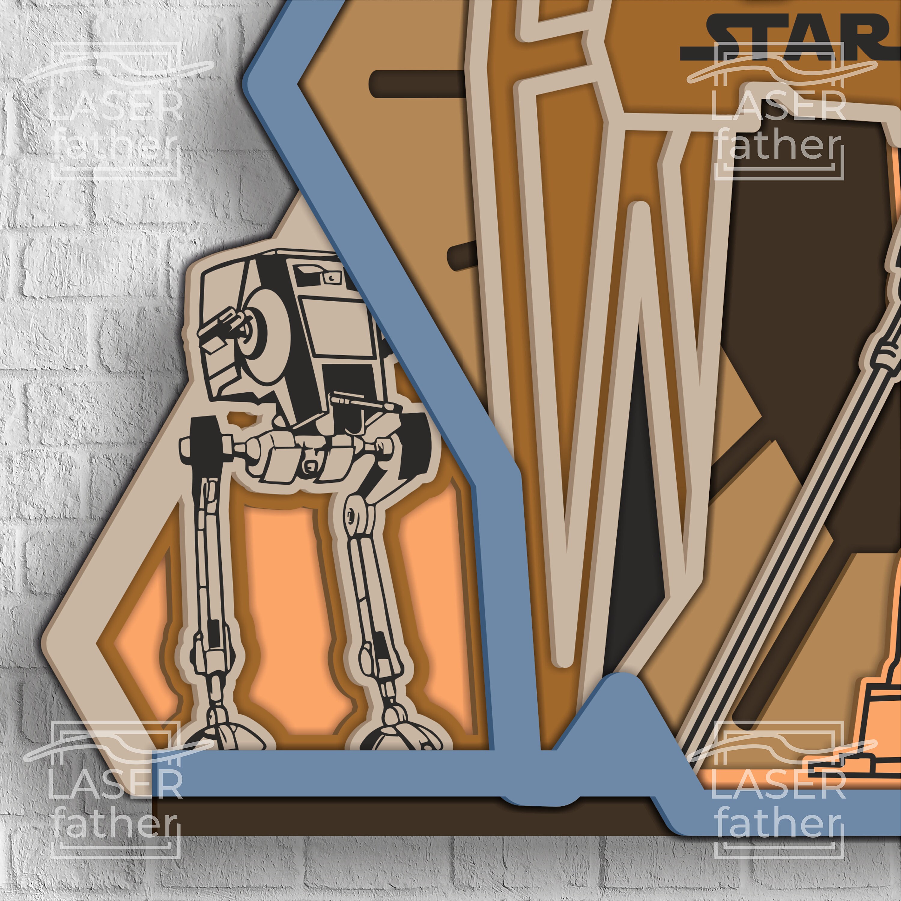 Ahsoka Tano SVG, Star Wars Layered, Wood Laser Cutting, At-at Walker ...