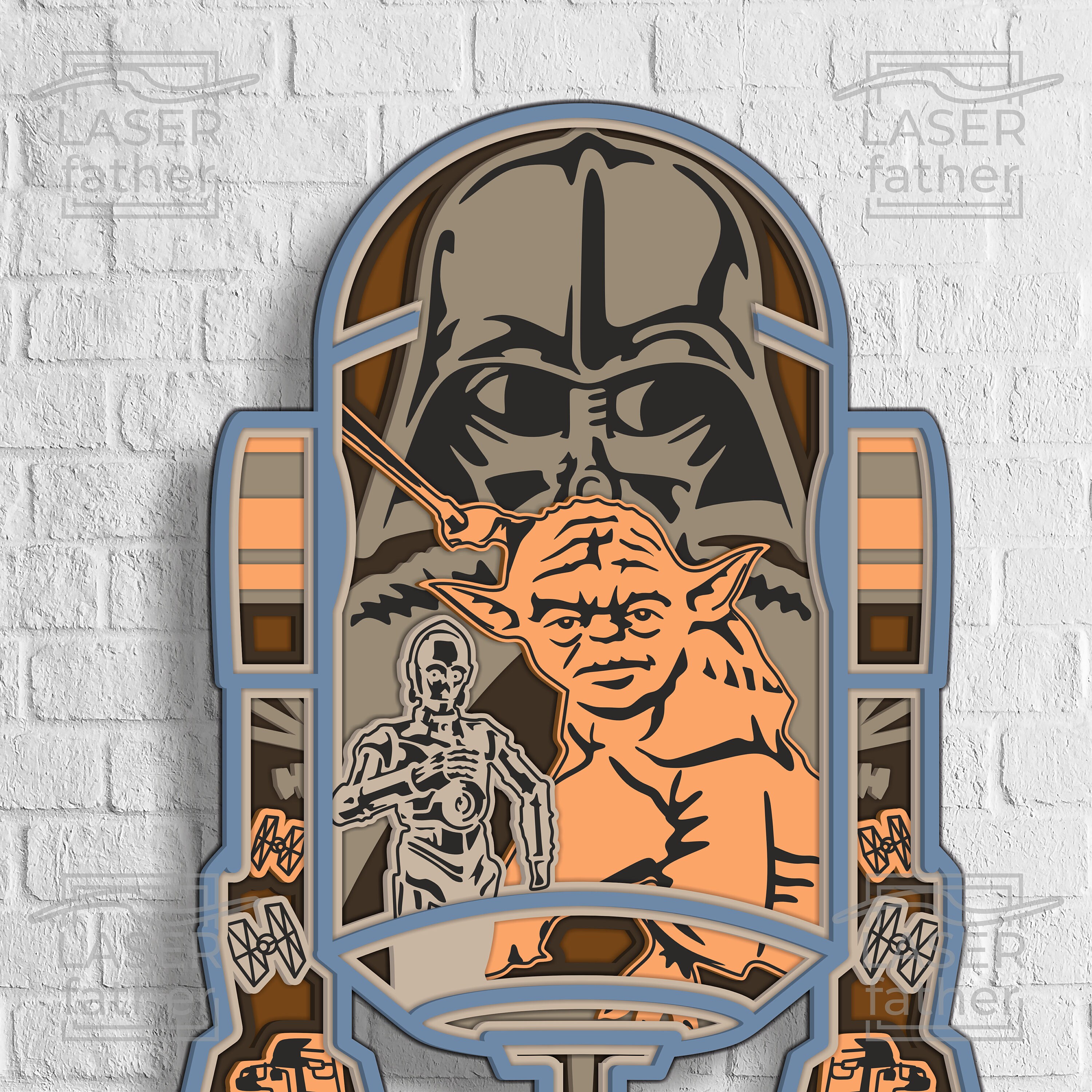 R2D2 SVG, Star Wars Droid, Darth Vader Laser Cut, Yoda, C3PO SVG ...