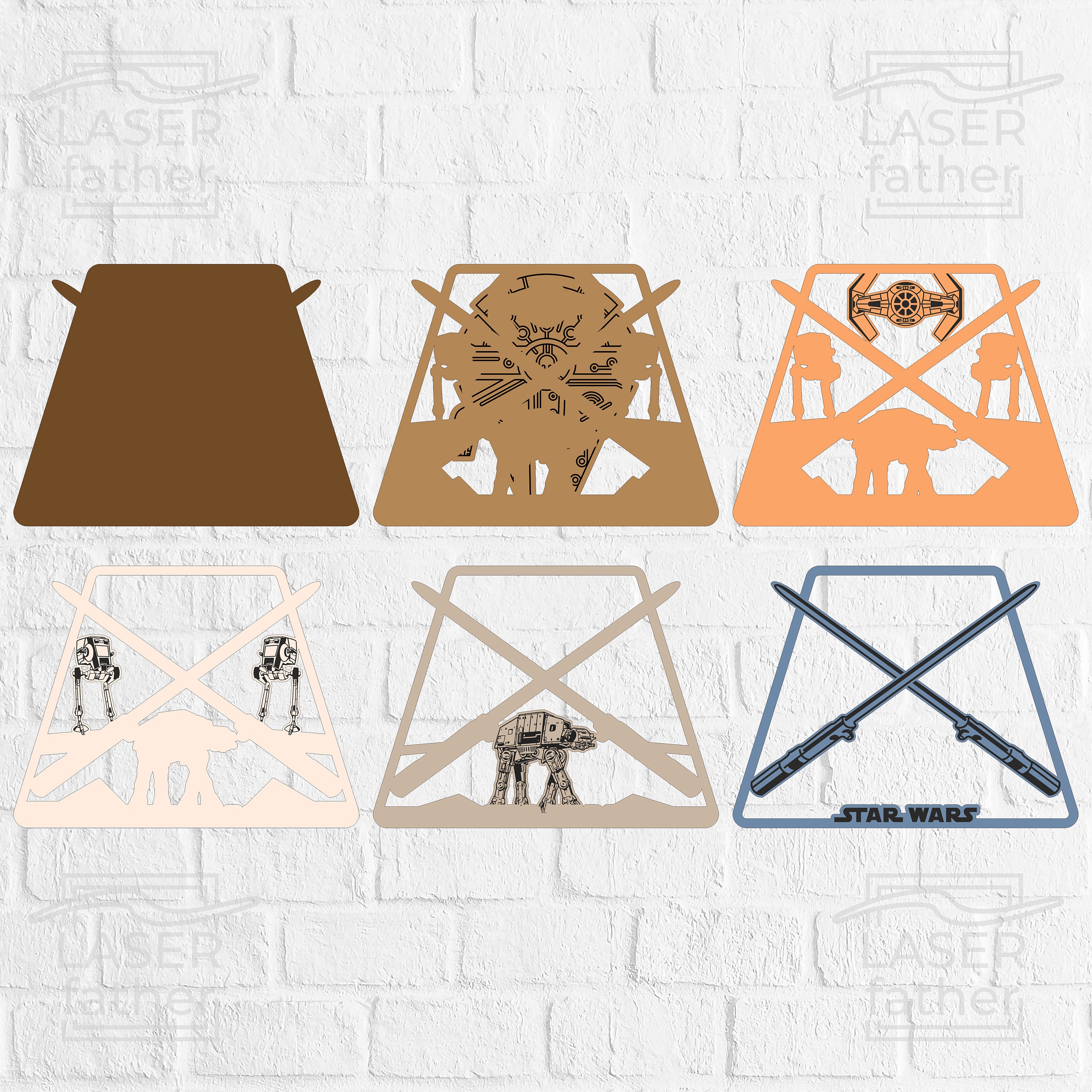 Star Wars Ship SVG, Multilayer Laser Cut, Glowforge Template, Papercut ...