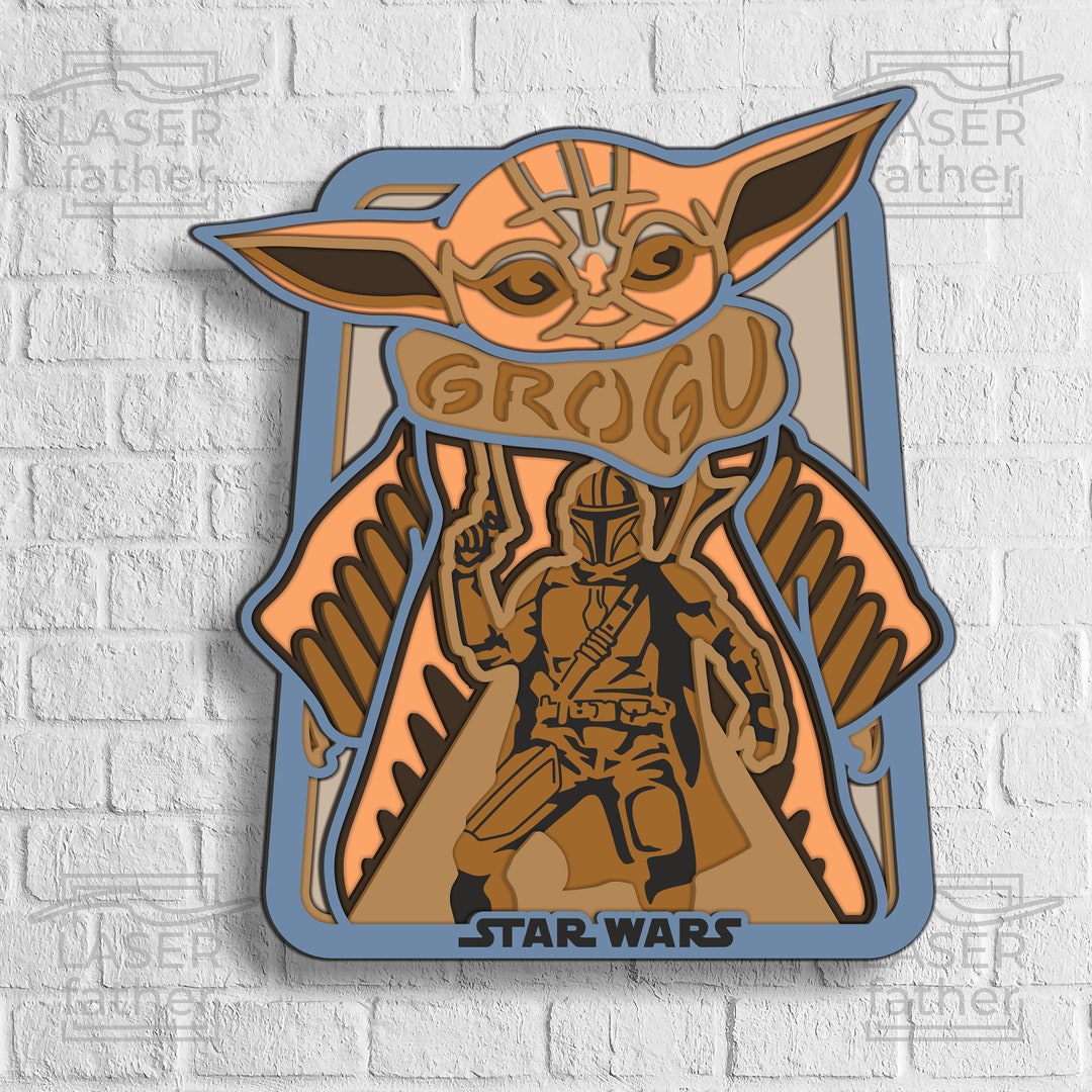 Grogu SVG, Laser Cutting Templates, Baby Yoda, Mandalorian SVG, Star ...