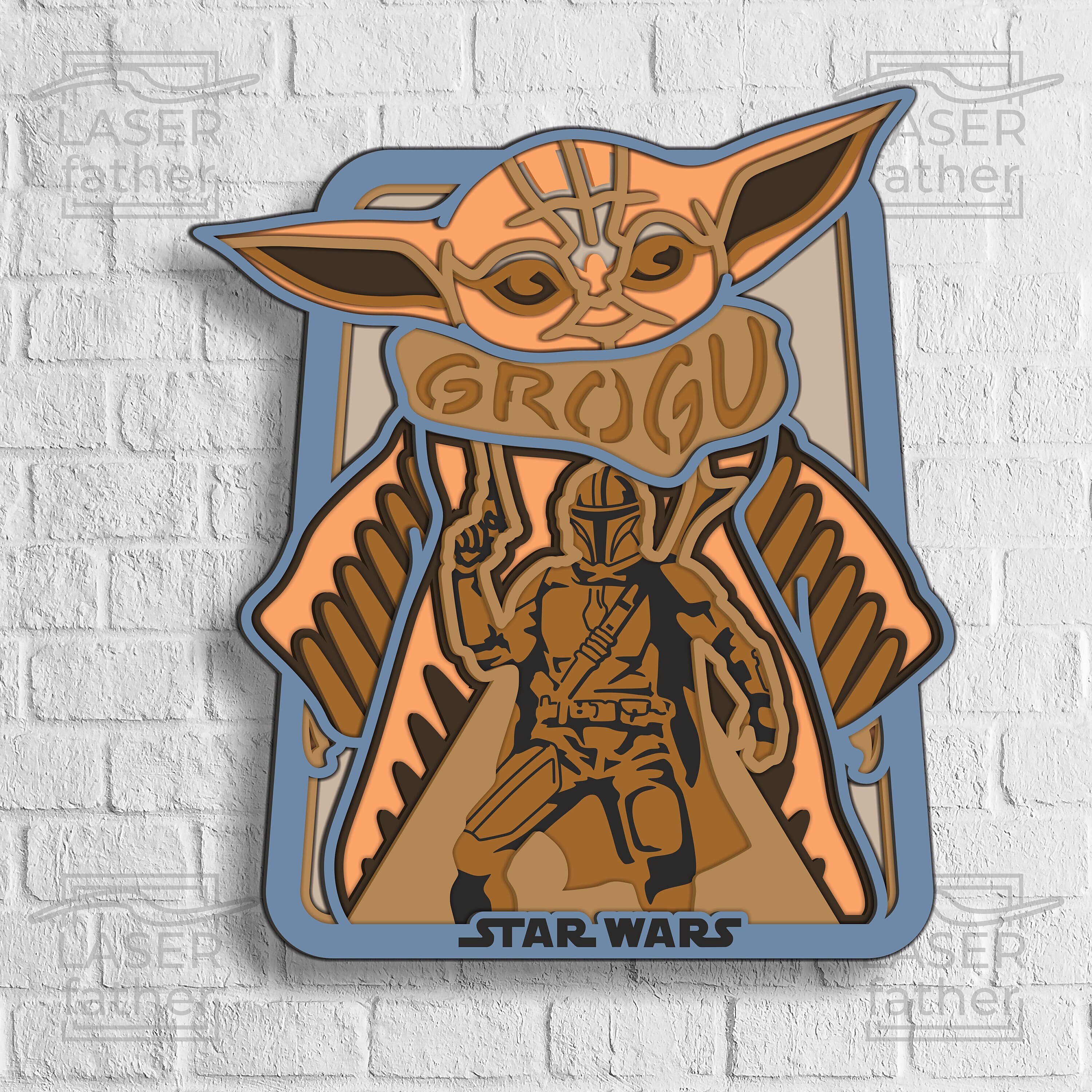 Grogu SVG, Laser Cutting Templates, Baby Yoda, Mandalorian SVG, Star ...