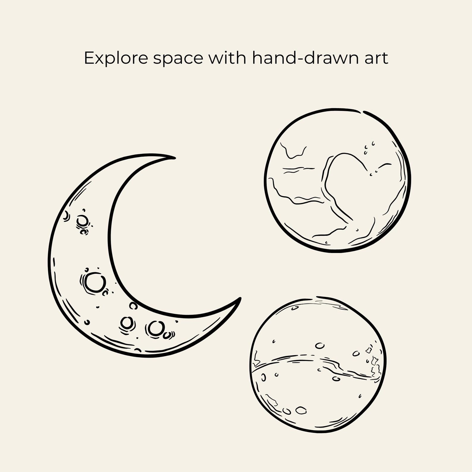 Hand Drawn Space Clipart Set | Planets Astronaut Rocket Illustrations ...
