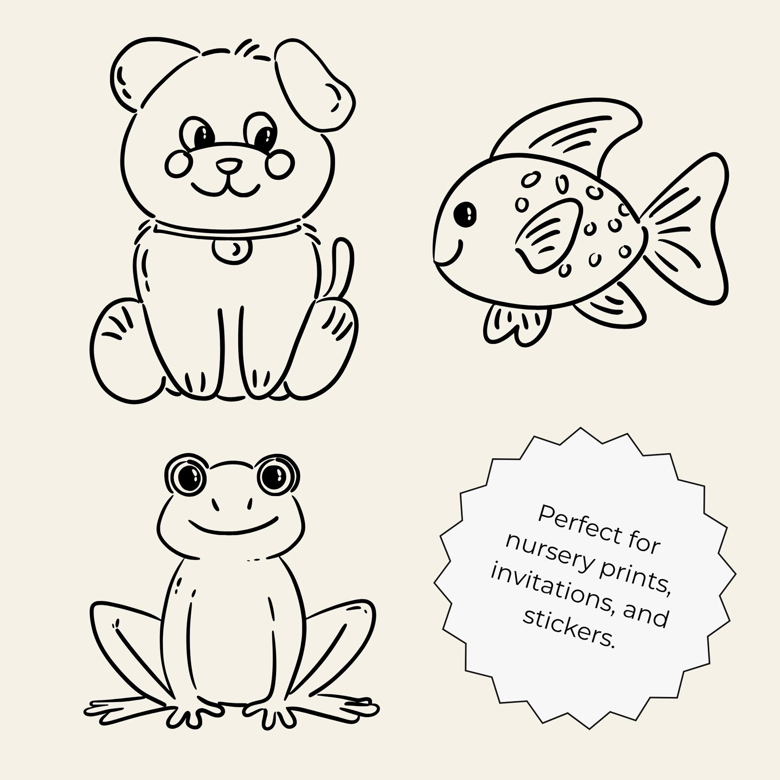 Hand-drawn Animal Doodle Cliparts | Commerical Use | PNG SVG PDF - Etsy