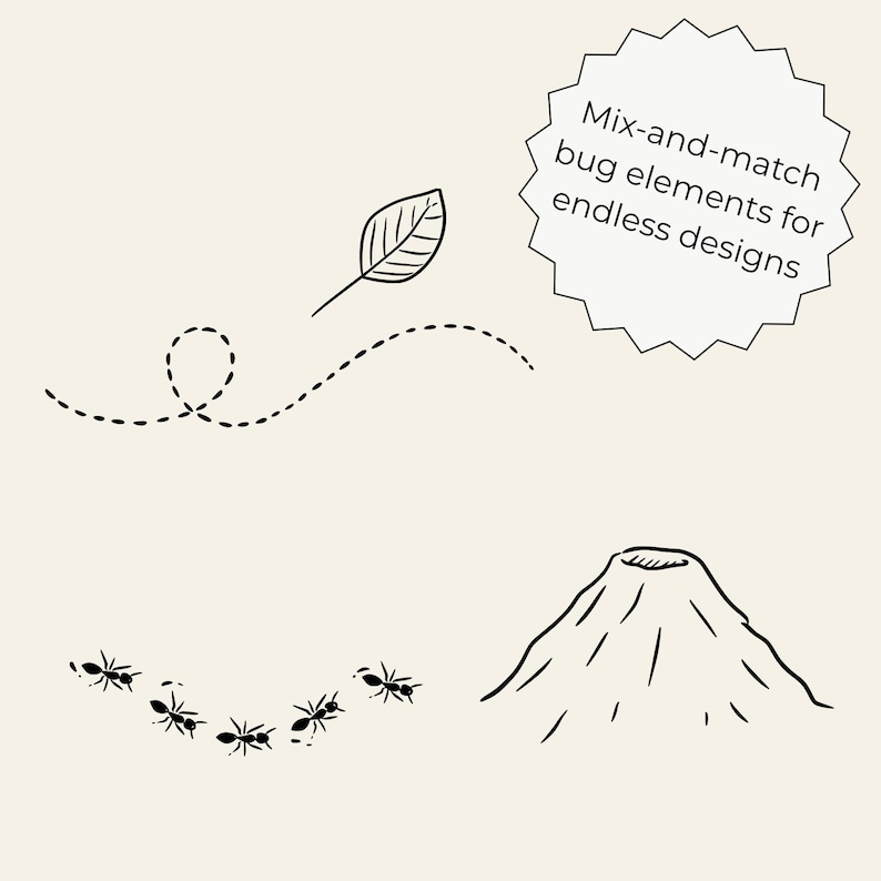 Hand-drawn Bugs Doodle Clipart Set | Line Art Insect Illustrations ...