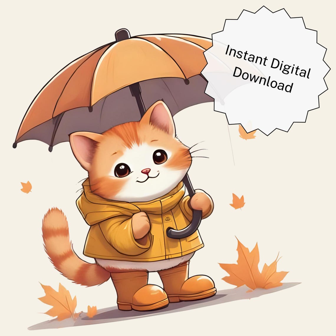 Fall Cat Clipart Set: Autumn Cats, Pumpkins (PNG JPG PDF) - Etsy