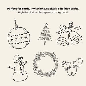 Hand-drawn Christmas Clipart Icons: 80 Holiday Doodles (PNG, SVG, PDF ...