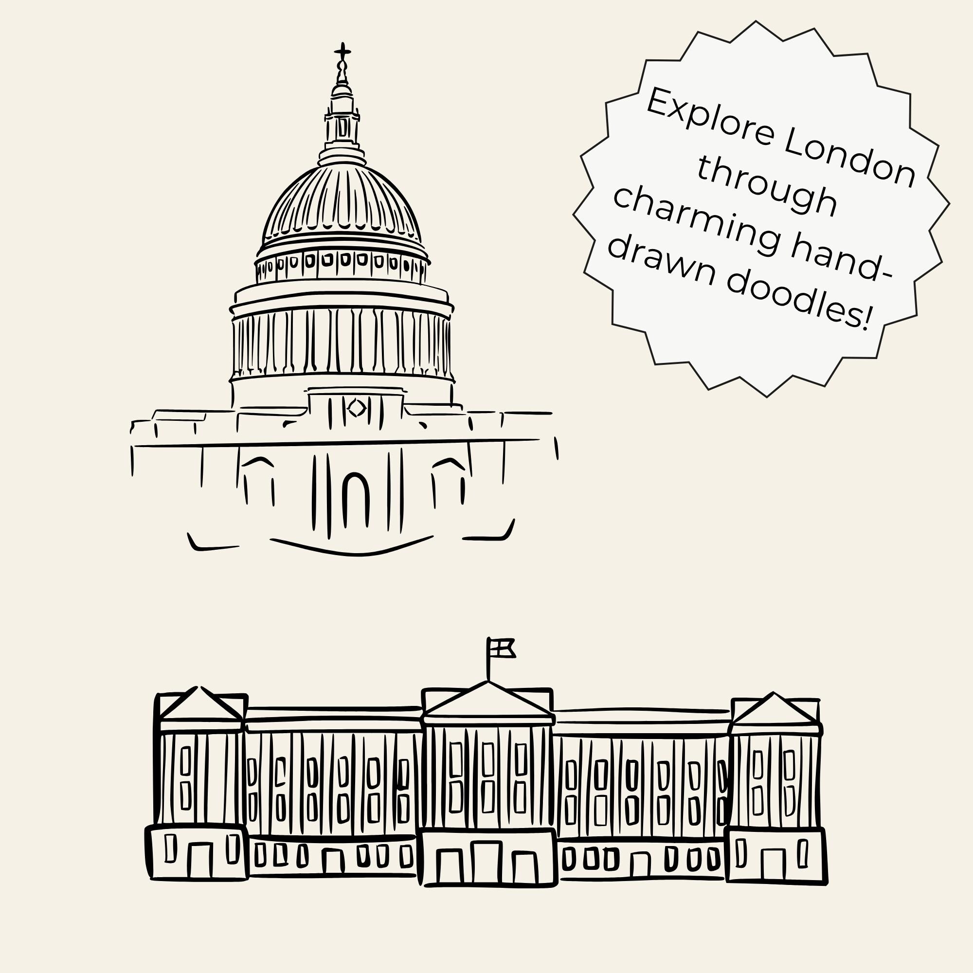 Hand-drawn London Clipart Set | UK Travel Doodles | Commerical Use PNG ...