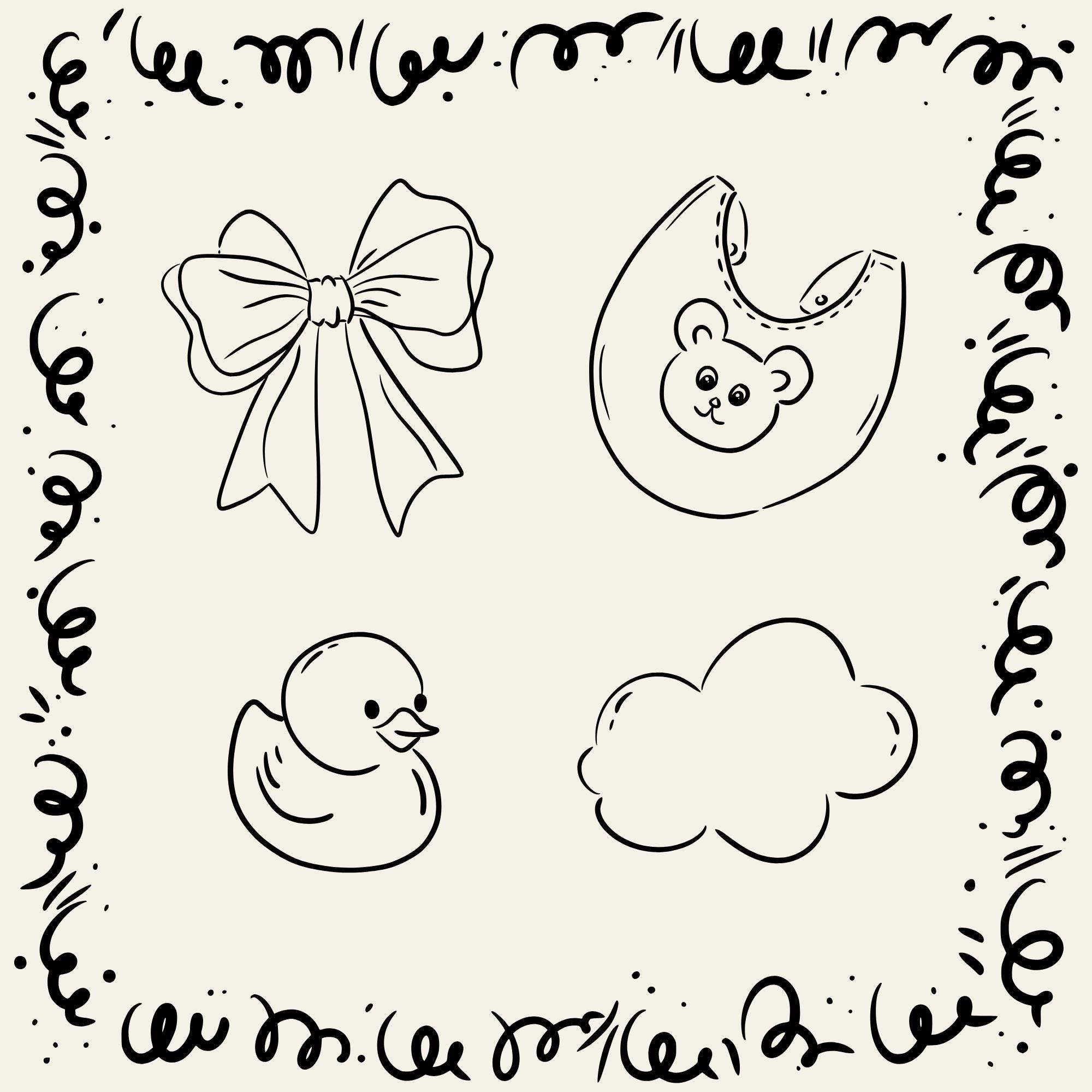 Hand-drawn Baby Clipart Icons: 70+ Baby Shower Doodles (SVG, PNG, PDF ...
