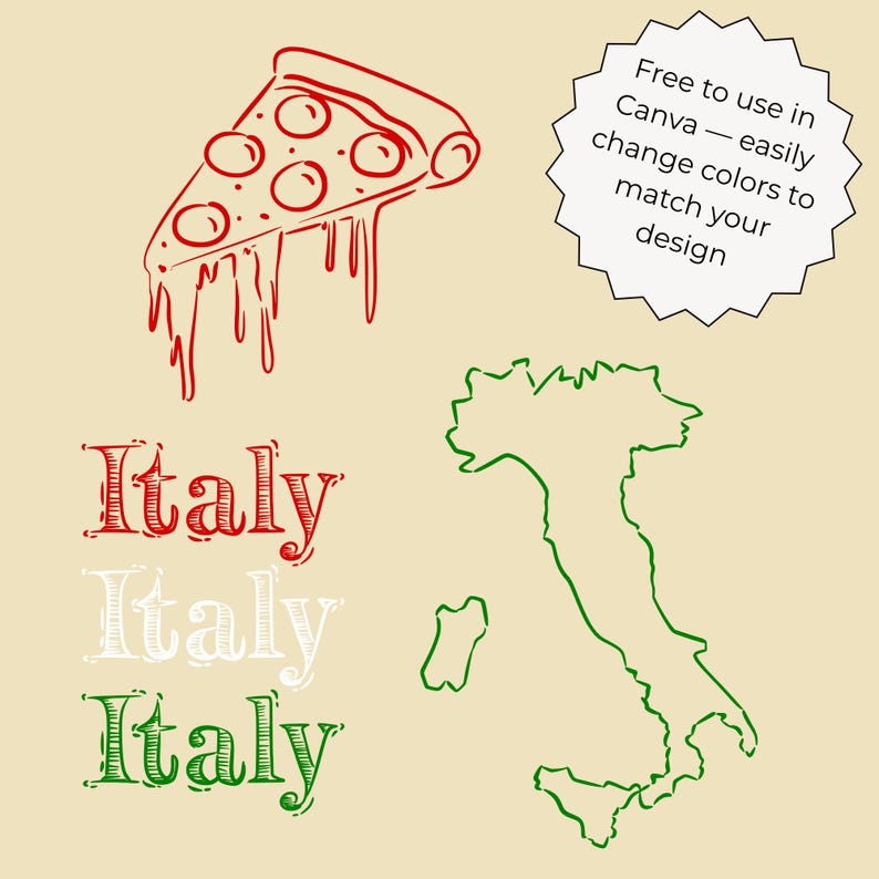 Hand-drawn Italy Clipart Set • Italian Landmarks & Food Illustrations ...