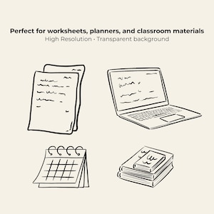 Hand Drawn School Clipart Set | Back to School Illustrations | PNG SVG ...