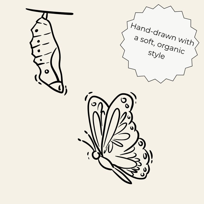 Hand-drawn Bugs Doodle Clipart Set | Line Art Insect Illustrations ...