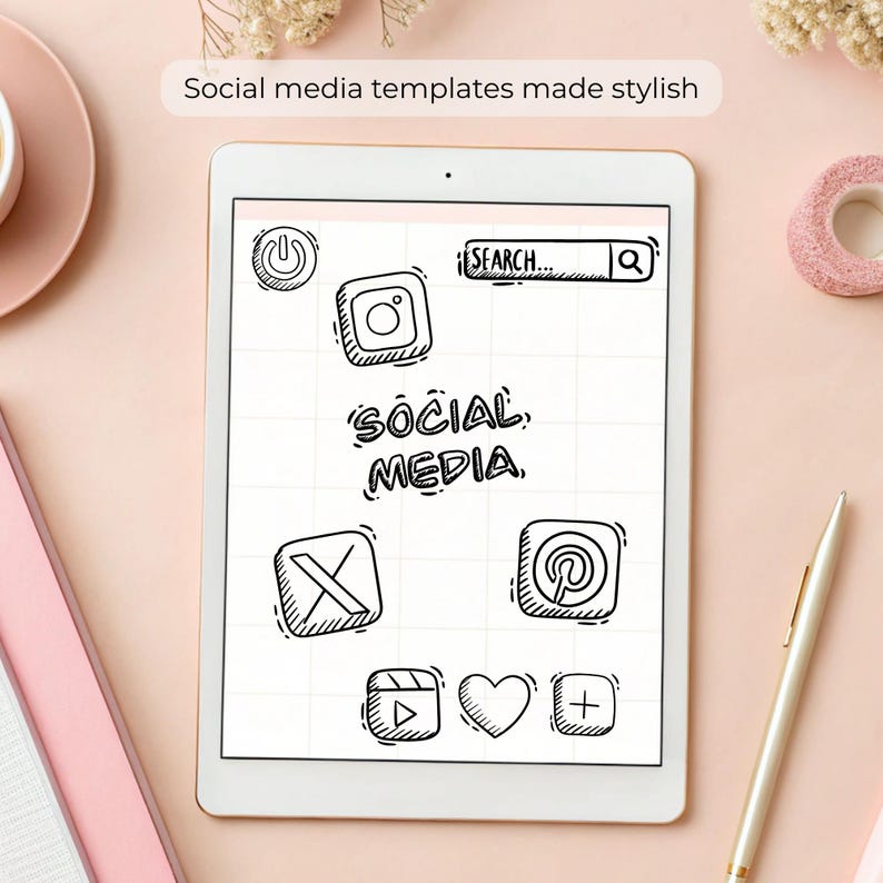 Hand Drawn Social Media Icons Cliparts | Instagram Tiktok Doodles | PNG ...