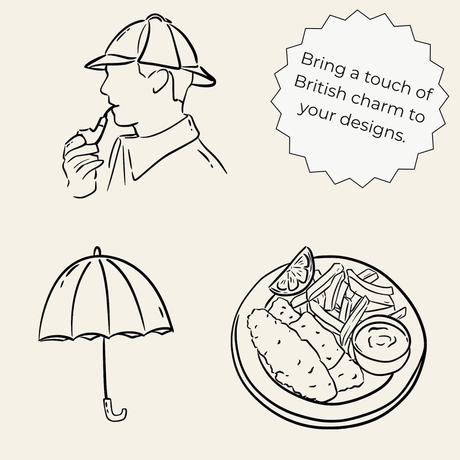 Hand-drawn London Clipart Set | UK Travel Doodles | Commerical Use PNG ...